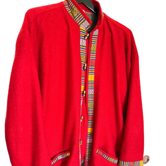 Jackets & Coats | Nepalese Mens Handmade Beautifully Trimmed Red Wool ...